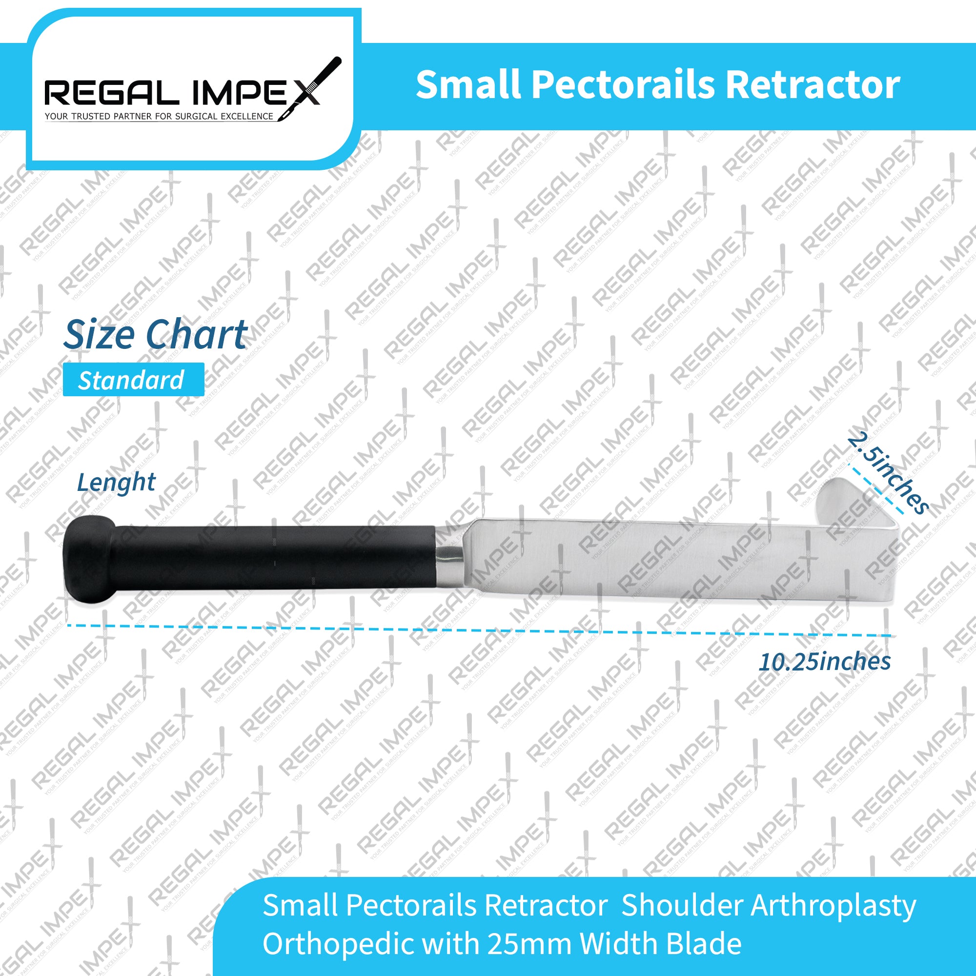 Small Pectoralis Retractor Shoulder Arthroplasty Orthopedic Blade W ...