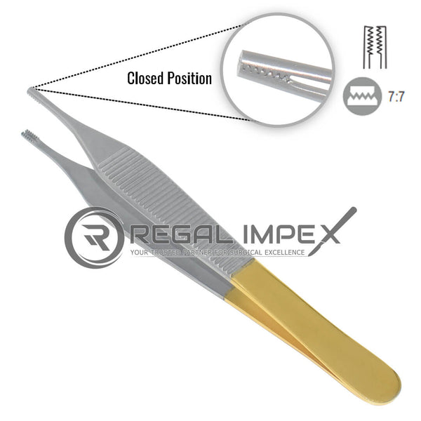 12cm Adson Brown Delicate Tissue Forceps with 7×7 Teeth Straight ...