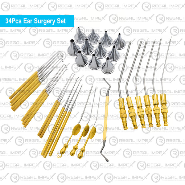 34-Piece Premium Otology Surgical Instrument Set | Ear Surgery Kit ...