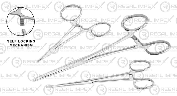 6‑Piece Hemostat Forceps Set - 3 Curved & 3 Straight | 8″, 6.25″ & 5 ...
